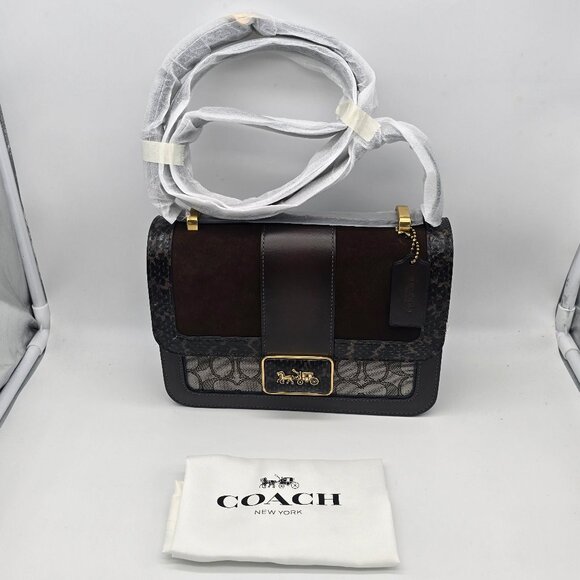 Coach | Bags | Coach Alie Shoulder Bag Signature Jacquard With ...